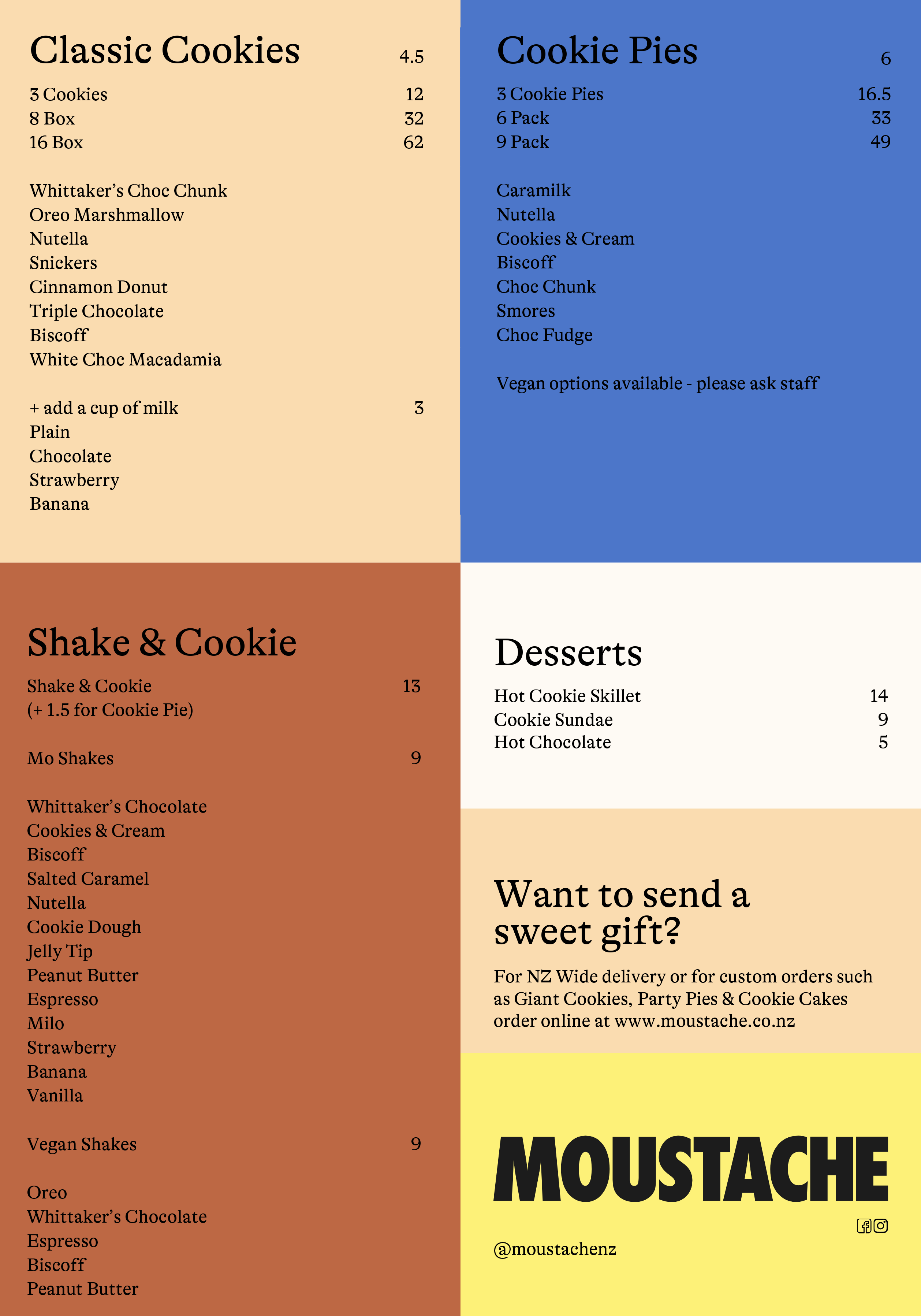 In Store Menu – Moustache Milk & Cookie Bar